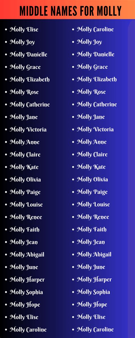 400 Cool Middle Names For Molly That Will Attract People
