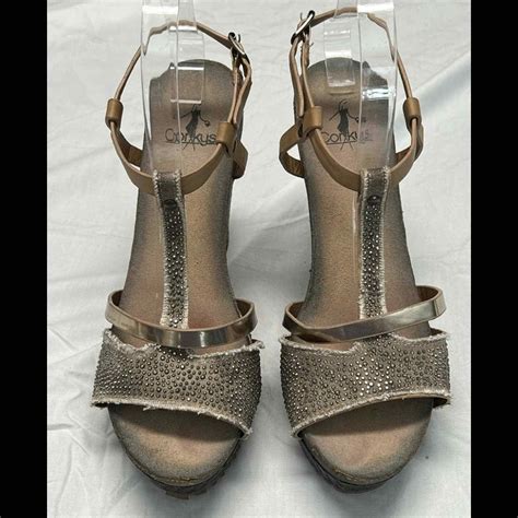 Corkys Monet Distressed Platform Wedge Heels Gem