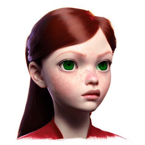 Redhead Girl With Green Eyes · Creative Fabrica
