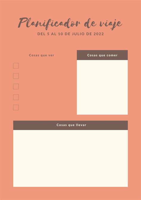 Plantillas De Itinerarios De Viajes Editables Canva