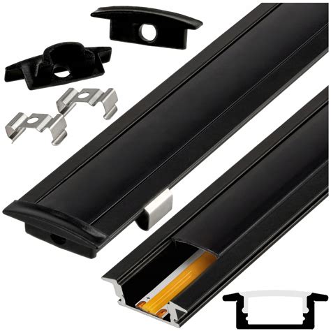Profil Aluminiowy Wpuszczany Do TAŚM LED 2m Czarny Zestaw LED BRG 23