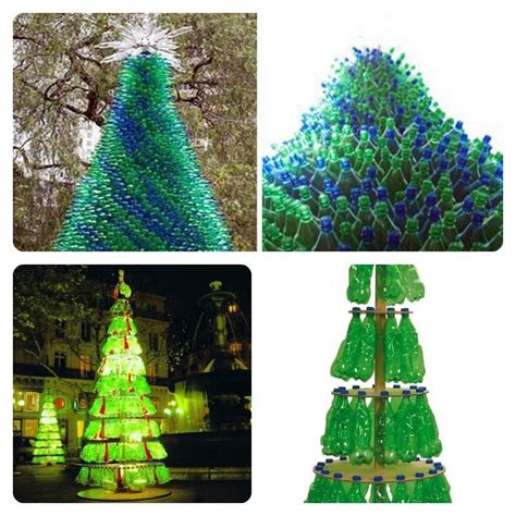 Árbol de Navidad hecho con botellas de plástico Ser ecológico es