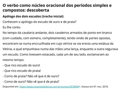 O verbo como núcleo oracional dos períodos simples e compostos
