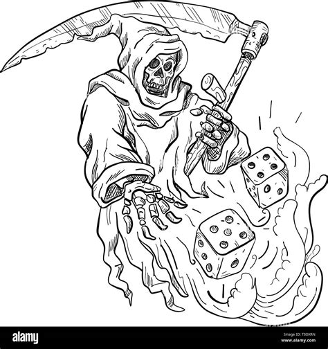 Grim Reaper Drawing Black And White Stock Photos Images Alamy