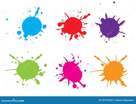 Vector Colorful Paint Splatter Paint Splash Set Vector Illustration