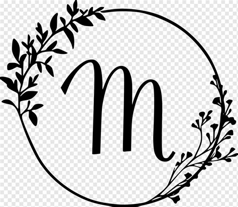 Letra M Monograma Logo Guirnalda Png PNGWing