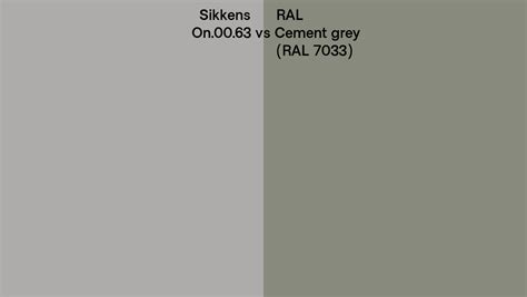 Sikkens On 00 63 Vs RAL Cement Grey RAL 7033 Side By Side Comparison