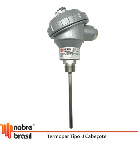 Termopar Tipo J 2 Fios Haste 100mm C Rosca 1 2 Bsp Cabeçote Frete grátis