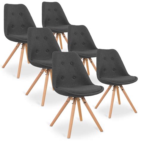 Chaises Scandinaves Tissus Anthracite VDXauRQr