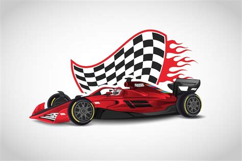 Vector De Coche De Carreras Rojo De F Rmula Moderna Realista Vector