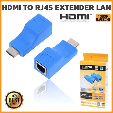 2pcs 1080P HDMI Extender To RJ45 Over Cat 5e 6 Network LAN Ethernet