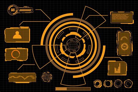 Digital Interface HUD Elements Set Pack User Interface Frame Screens