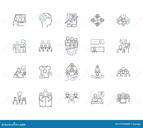 Team Collaboration Outline Icons Collection Cooperation Collaboration
