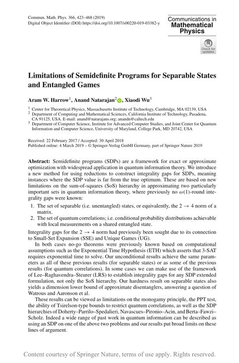 limitations of semidefinite programs for separable states and entangled games request pdf