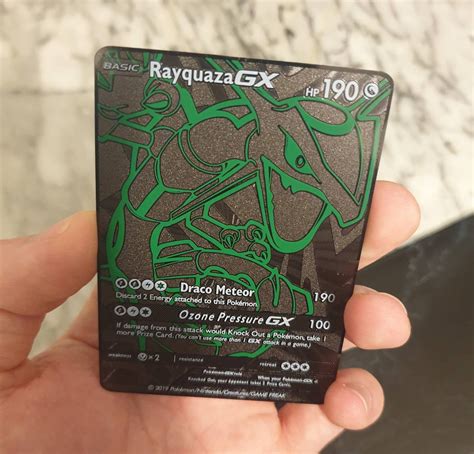 Black Rayquaza Gx Metal Dynamax Pokemon Card 3d Mega Primal Etsy Free