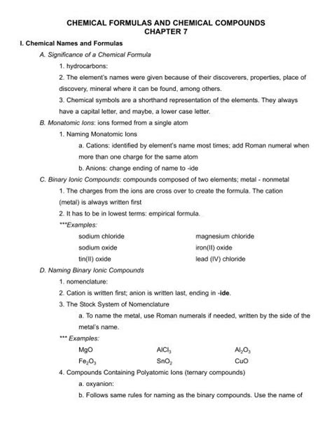 Chapter 7 Chemical Formulas Chemical Compounds Yazvac Riset
