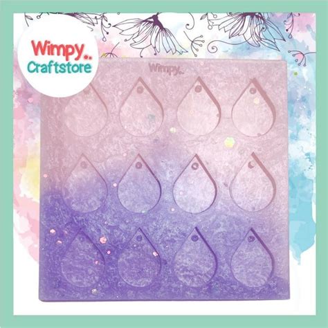 Jual Cetakan Anting Resin Charm 4 Cetakan Silicone Resin Mold Art Craft