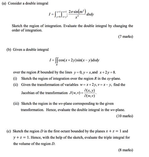 solved consider a double integral sketch the region of