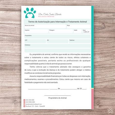 Termo Internação Veterinário 3093 MultixPrint