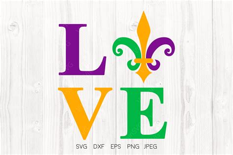 Love Mardi Gras SVG Fleur De Lis Svg Graphic By VitaminSVG Creative