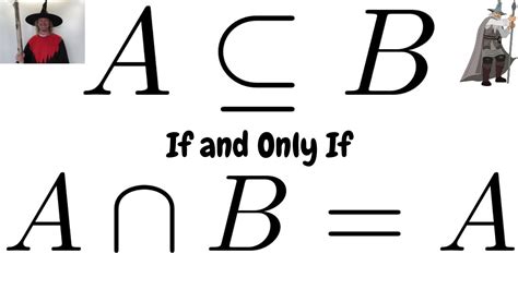 set theory proof a is a subset of b if and only if a intersect b a youtube
