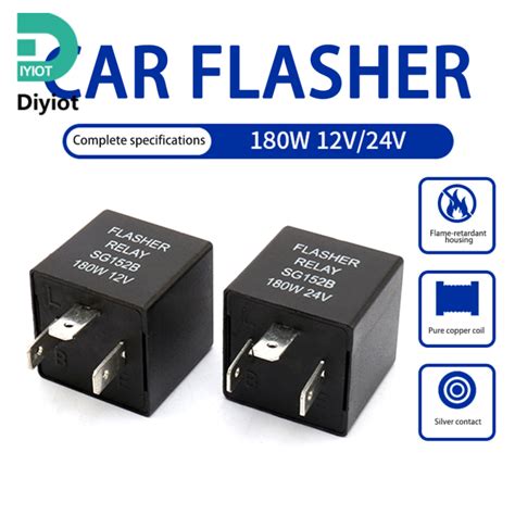 Diyiot Flasher Relay Pin Adjustable Led Flasher Relay Turn Signal