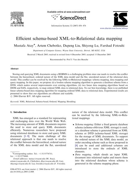 pdf efficient schema based xml to relational data mapping