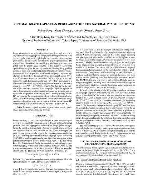 pdf optimal graph laplacian regularization for natural image denoising
