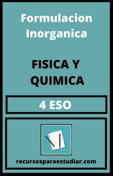 Ejercicios Formulacion Inorganica 4 ESO En PDF Fisica Y Quimica 2024
