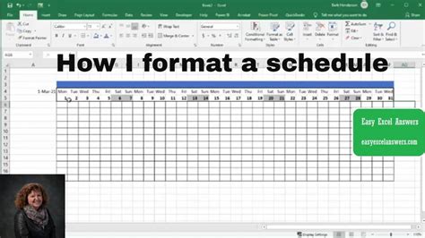 How I Format A Schedule In Excel Youtube
