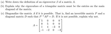 solved a write down the definition of an eigenvector ñ of