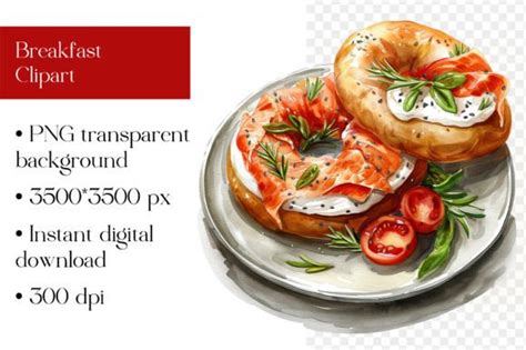 Watercolor Breakfast Food Clipart Graphic By TheArcherDesign Creative