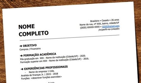 Como Fazer O Curr Culo Perfeito Empresas Dedicam S Segundos Para