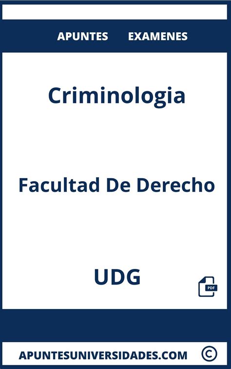 Apuntes Y Examenes De Criminologia Udg