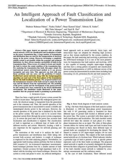 an intelligent approach of fault classification and localization of a power transmission line