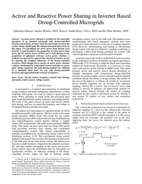 pdf active and reactive power sharing in inverter based droop controlled microgrids