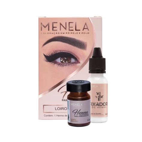 Kit Henna De Sobrancelhas Menela 2 5g Profissional Fixador 15ml