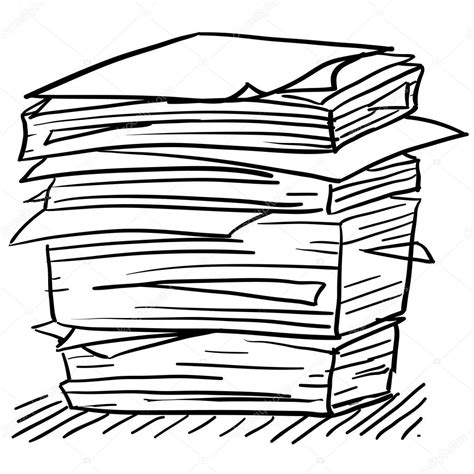 How To Draw A Stack Of Papers