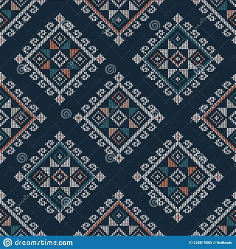 Yakan Weaving Inspired Vector Seamless Pattern Filipino Tapestry