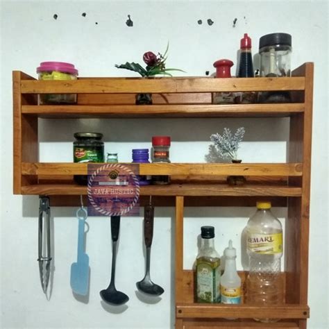 Jual RAK BUMBU DAPUR KAYU JATI BELANDA RAK RUANG MAKAN HIASAN DINDING