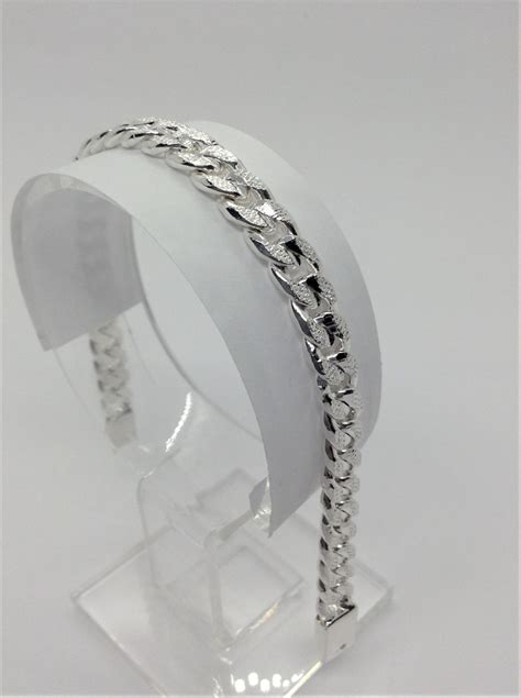 Pulso Tejido Barbada Diamantado Cm Mm Deperl Plata Env O Gratis