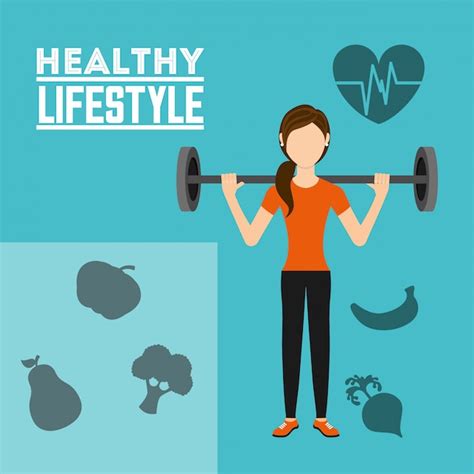 Estilo De Vida Saludable Vector Premium
