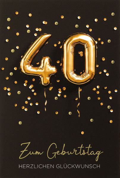 40 Geburtstag Glückwunschkarte im Format 11 5 x 17 cm mit Briefums