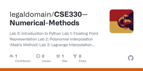 github legaldomain cse330 numerical methods lab 0 introduction to python lab 1 floating