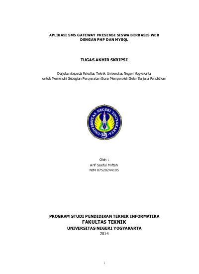 aplikasi sms gateway presensi siswa berbasis web dengan php dan mysql
