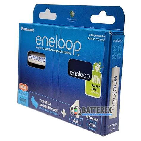 Комплект 4 аккумулятора AA Panasonic Eneloop 2000 mah и фирменный бокс