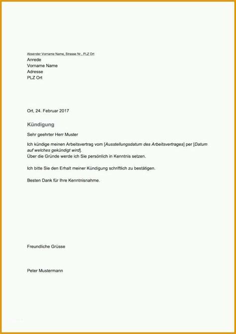 Großartig Kündigungsschreiben In Der Probezeit Arbeitnehmer Vorlage