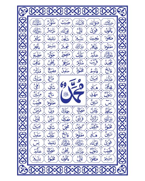 Names Of Allah And Muhammad Saw Calligraphy Free Corel Cdr File