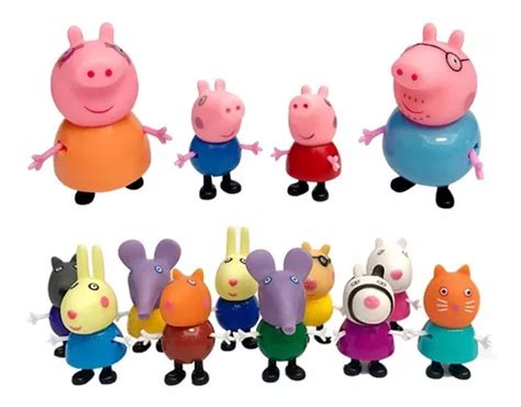 Família Peppa Pig Kit Brinquedo Completo C 14 Bonecos Parcelamento