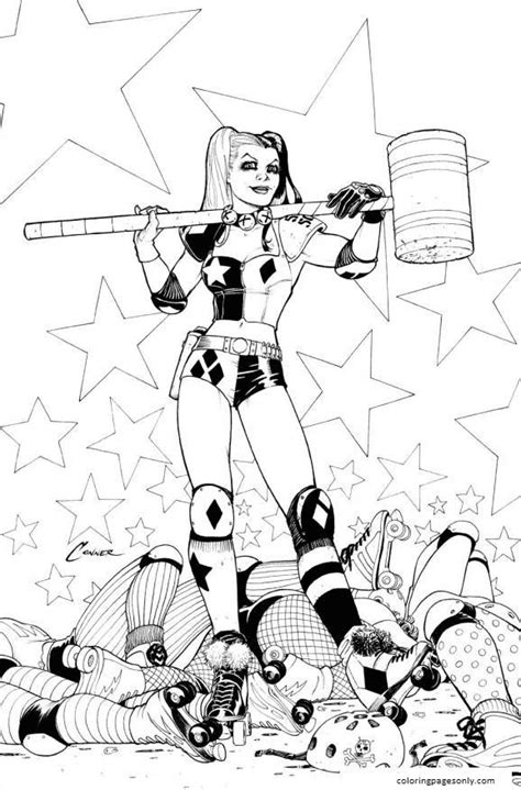 Coloriage Harley Quinn DC Comics 1 Coloriages gratuits à imprimer